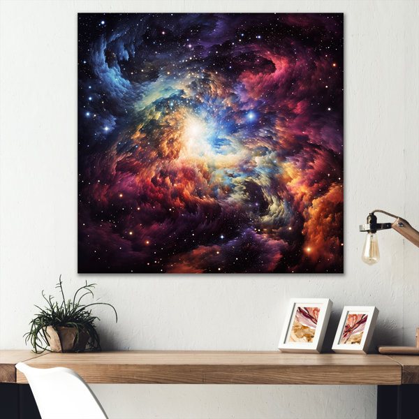 Wrought Studio Pink And Orange Nebula Vortex II - Galaxies Wall Art | Wayfair